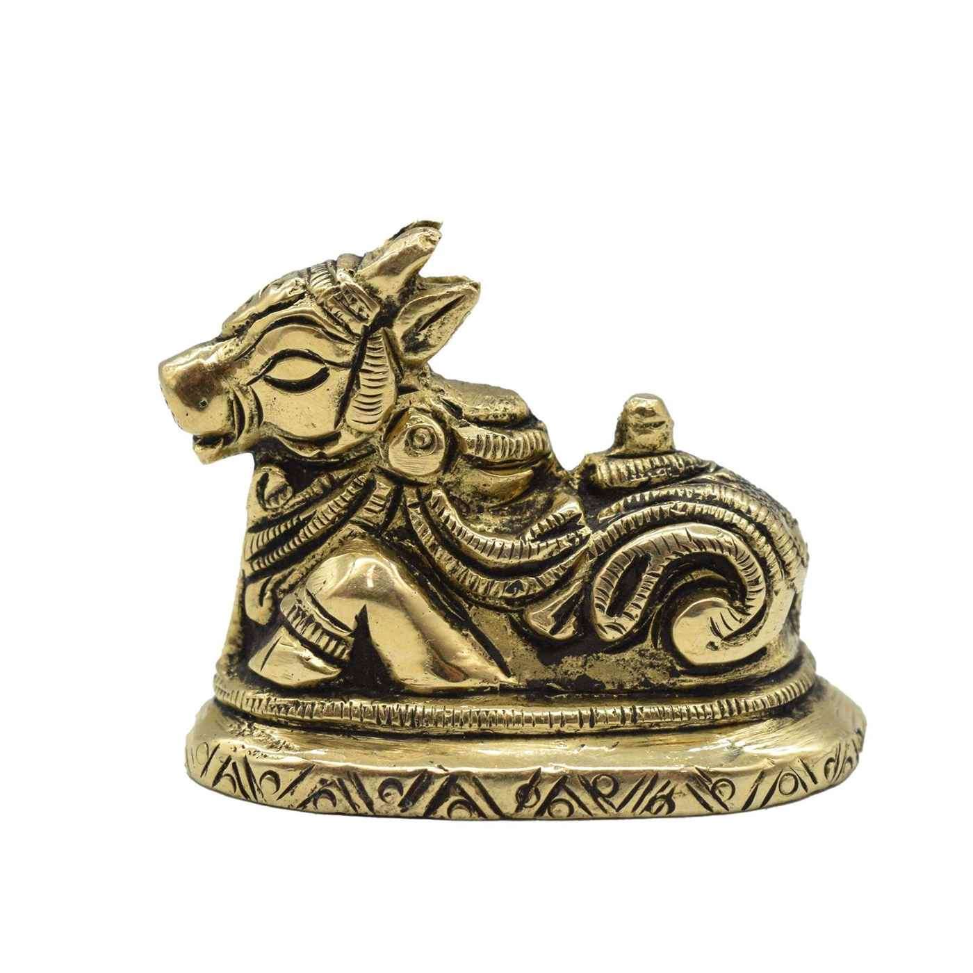 Brass Nandi Showpiece for Pooja Room and Home Decoration – PujaNpujari