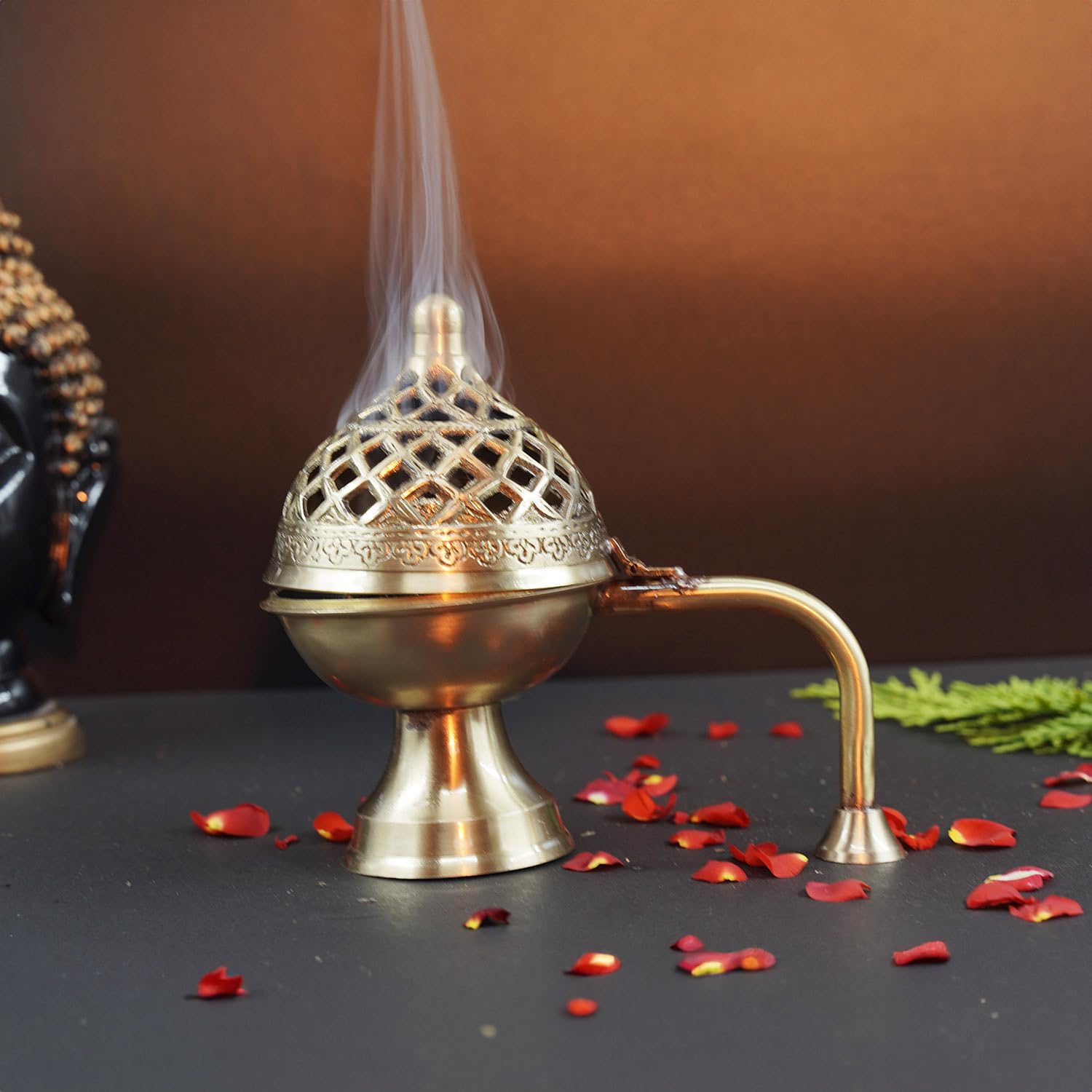 Brass Hand Loban Dhoop Stand – PujaNpujari