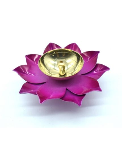 Decorative Pink Lotus Diya – PujaNpujari